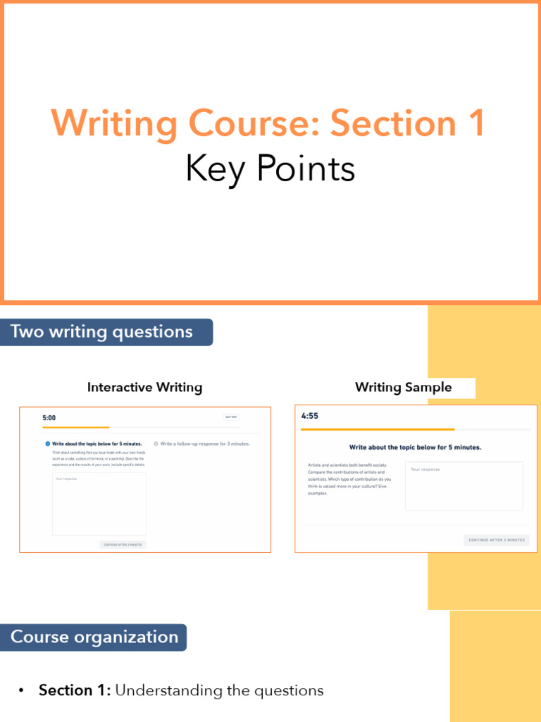 Writing Lesson 1 - Introduction - Key Points | PDF | Human ...