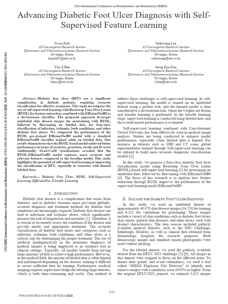 Advancing Diabetic Foot Ulcer Diagnosis With Self-Supervised Feature ...