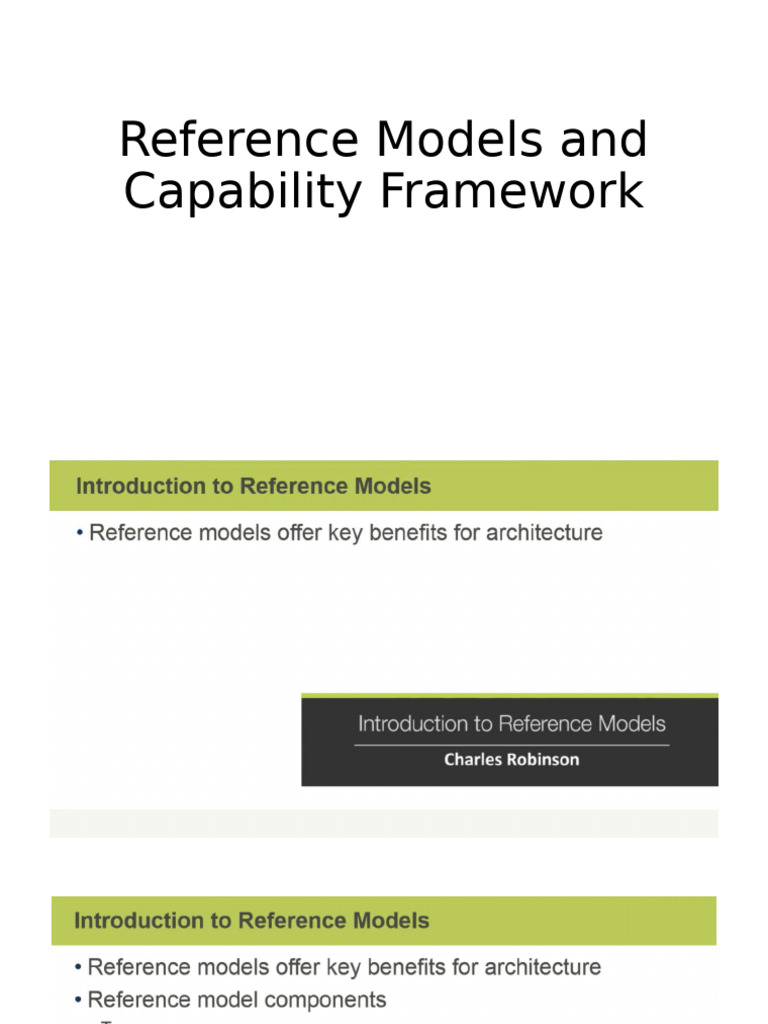 Reference Models and Capability Framework | PDF