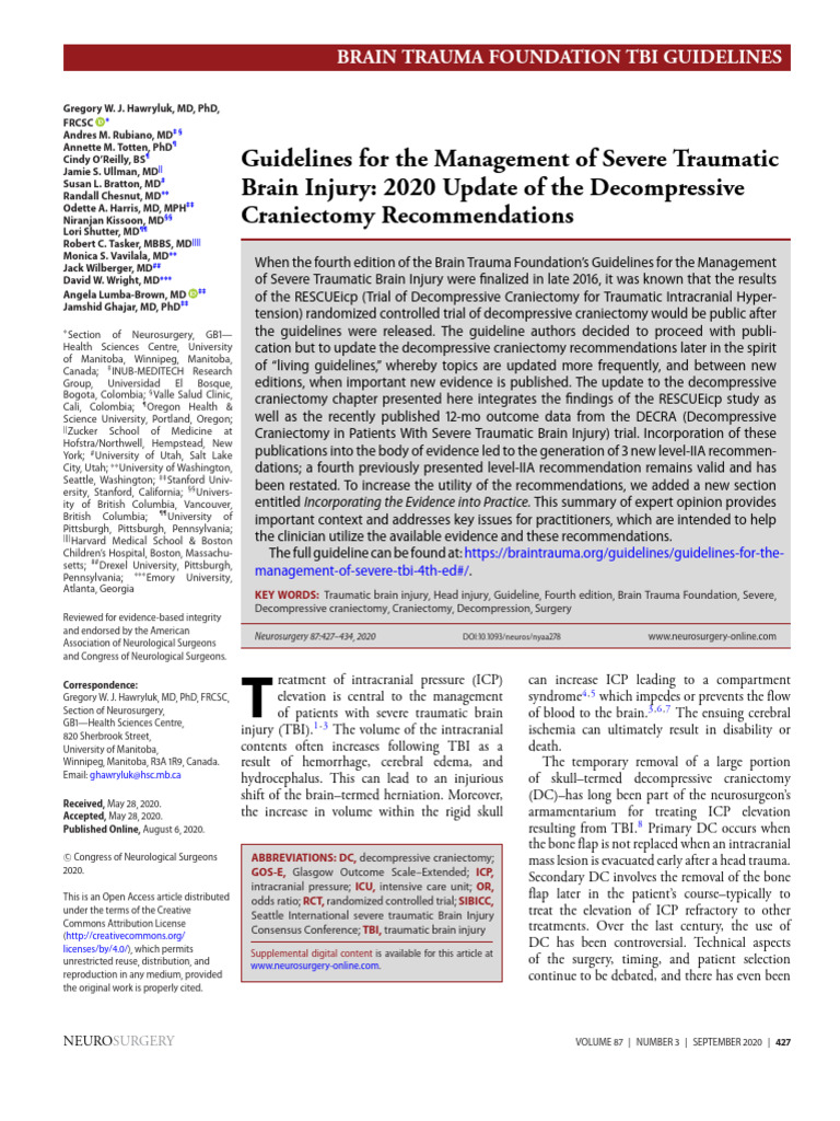 Guidelines For The - Management - of - Severe - Traumatic.1 | PDF ...