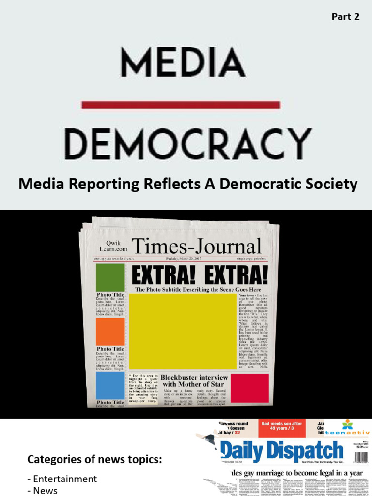 2.2 Media Reporting in A Democracy Part 2 | PDF | News | Newspapers