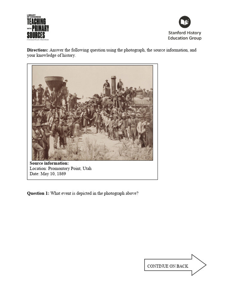 Transcontinental Railroad Significance Assessment 1 | PDF
