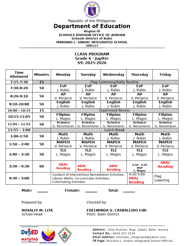CLASS Program Key Stage 2 ARAL | PDF