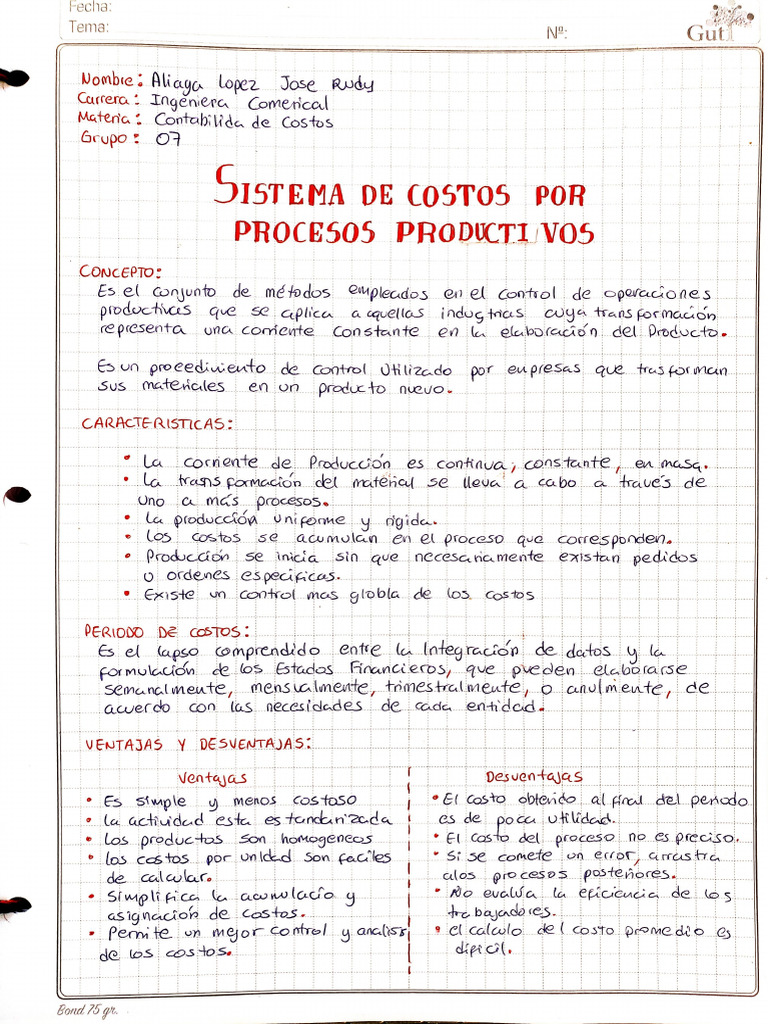 Sistema de Costos Por Procesos Productivos | PDF