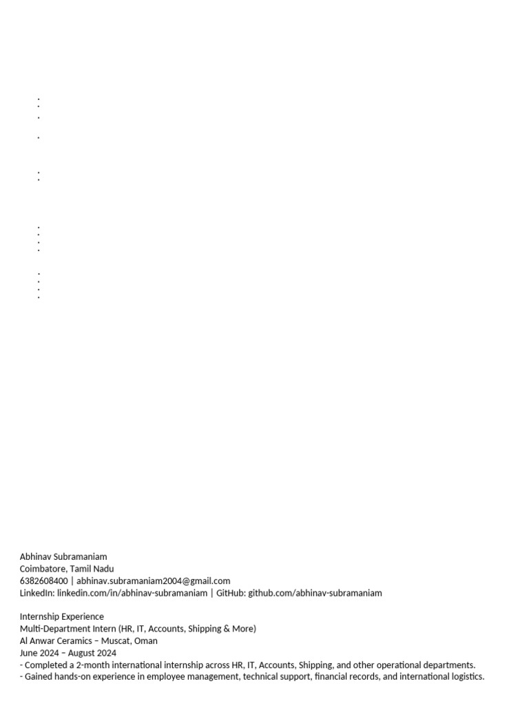 Final BBA CV Abhinav | PDF