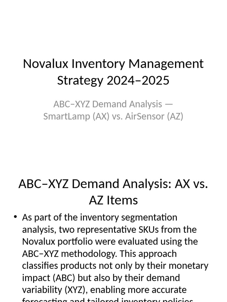 Novalux_ABC_XYZ_Analysis_Presentation | PDF