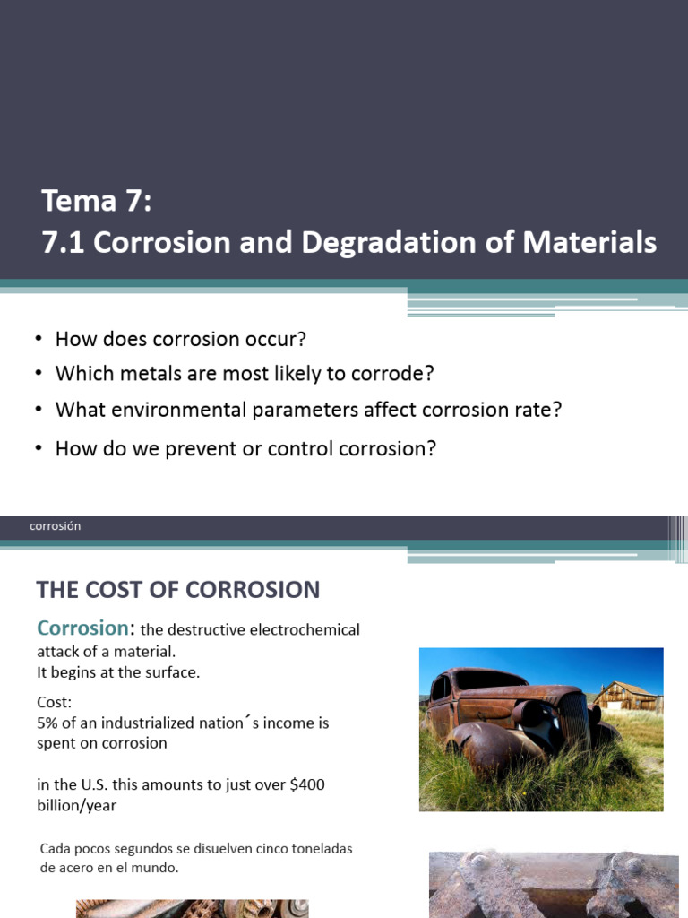 Corrosión y Degradación de Materiales | PDF | Corrosión | Procesos ...