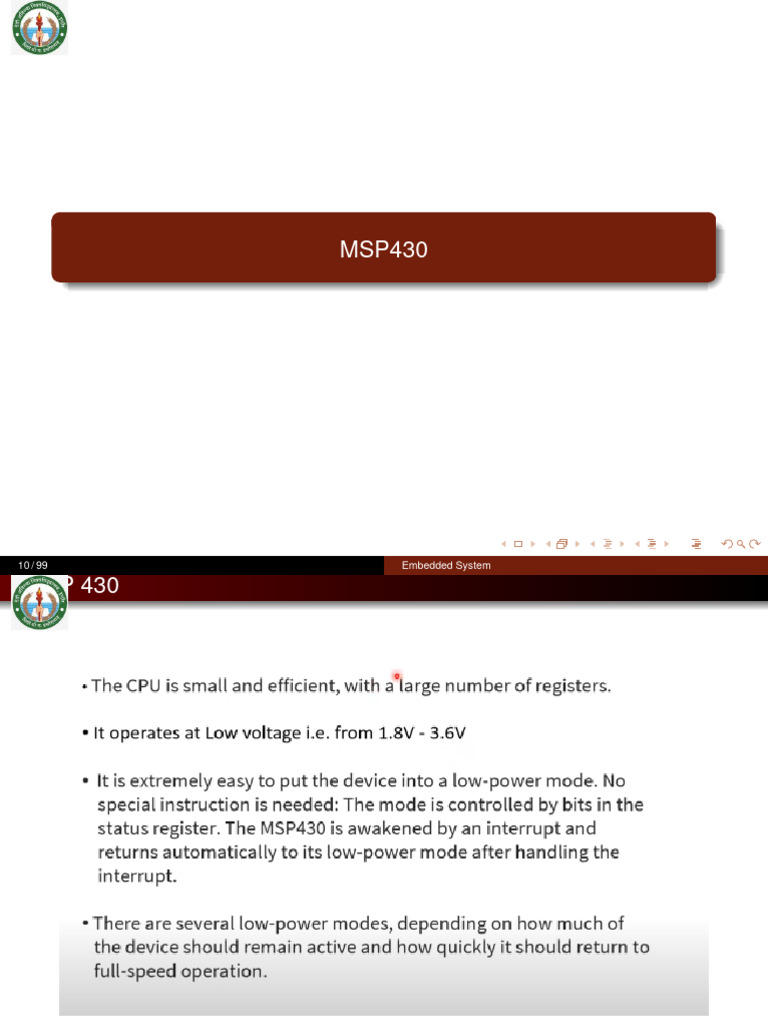 Embedded System - MSP430 | PDF | Electrical Engineering | Computing
