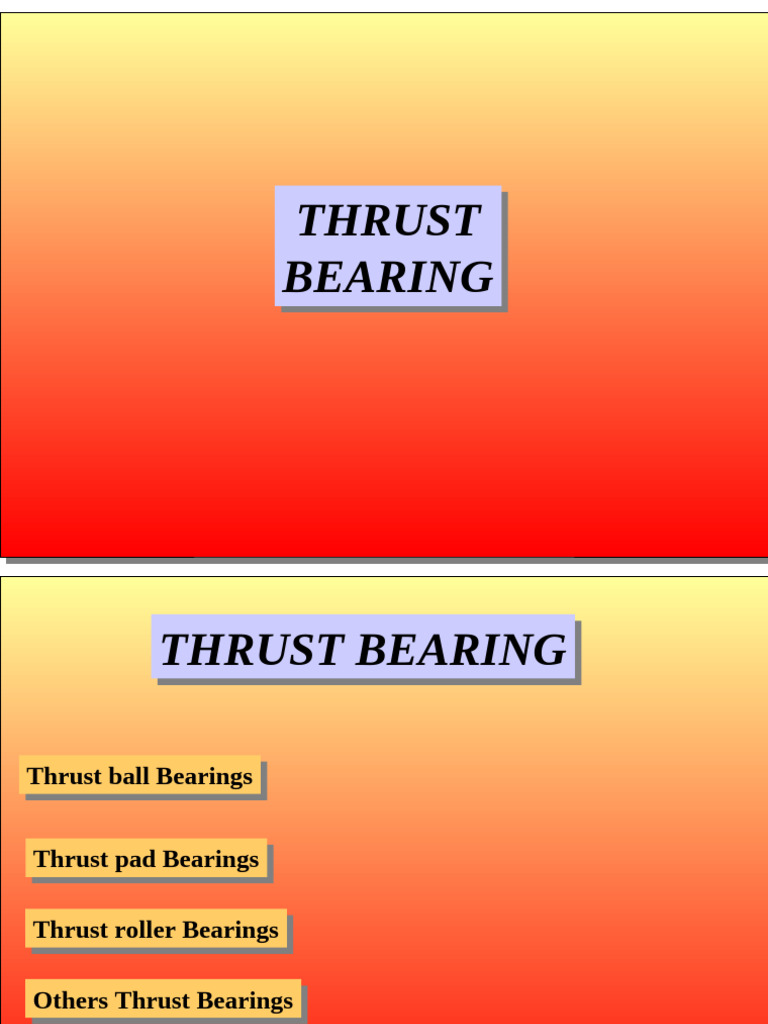 Thrust Bearing Types and Applications | PDF