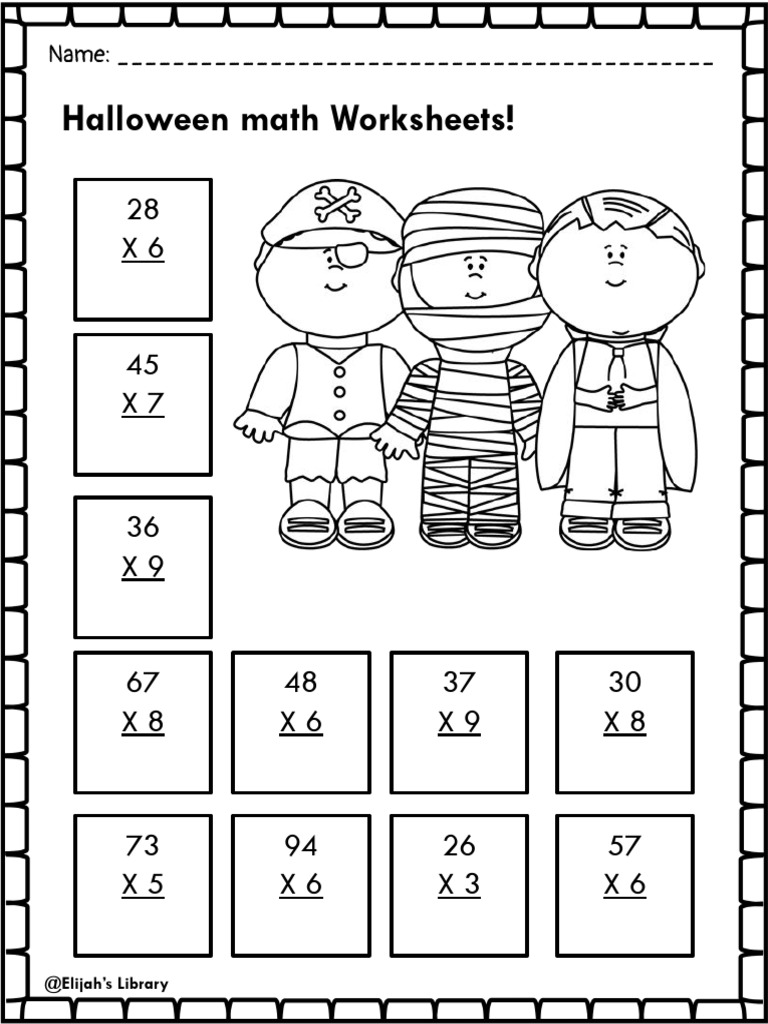 Halloween Math Worksheets!: Name | PDF