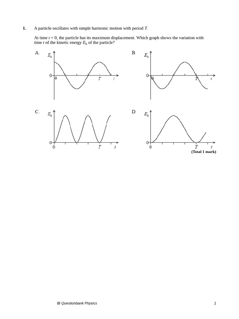 Simple Harmonic Motion Tutorial Questions | PDF | Oscillation | Damping