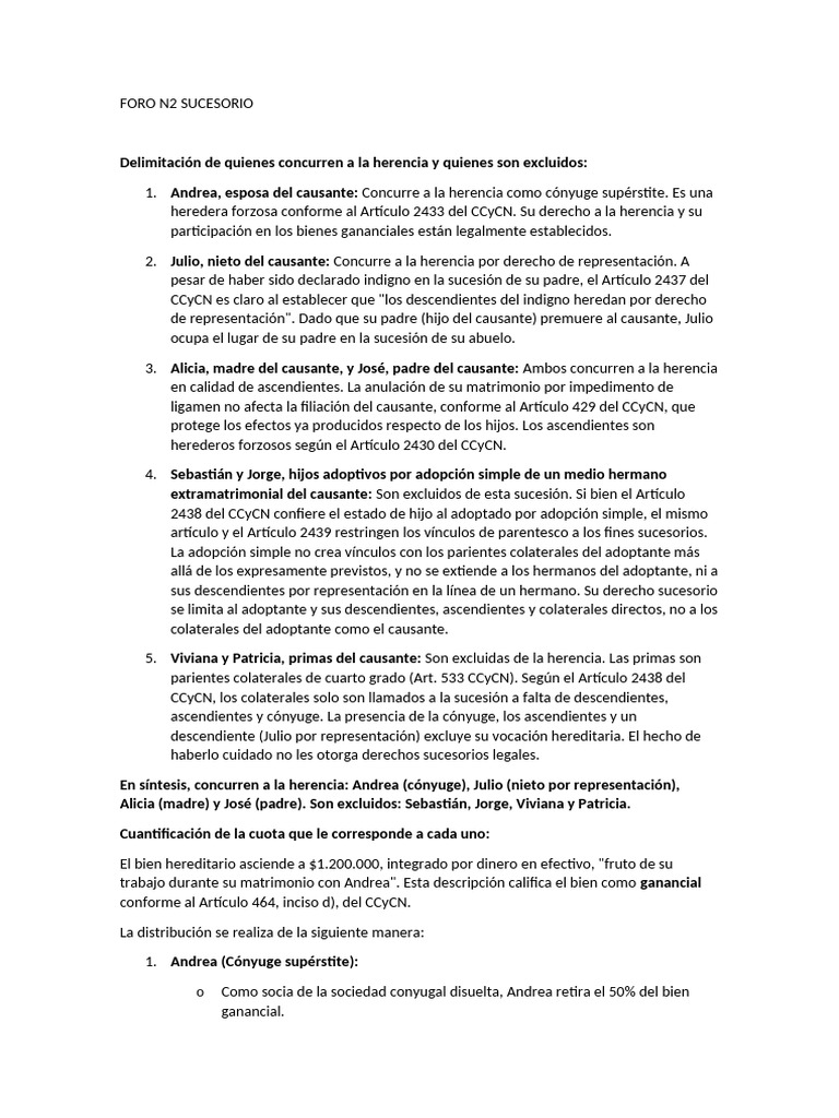 FORO2 DER. SUCESORIO Ana Del Carmen Geronimo | PDF | Propiedad de la ...