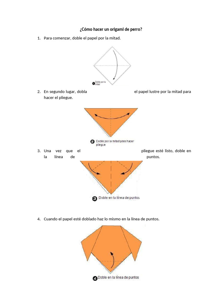 Cómo Hacer Un Origami de Perro | PDF
