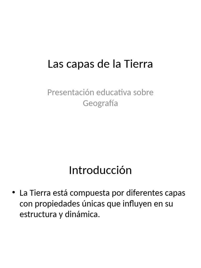 Capas de la Tierra: Estructura y Función | PDF