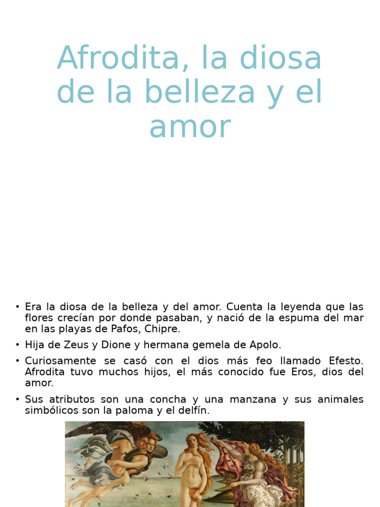 Afrodita La Diosa de La Belleza y El Amor | PDF