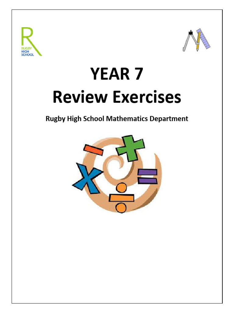Year 7 Math Review Exercises Guide | PDF | Area | Volume