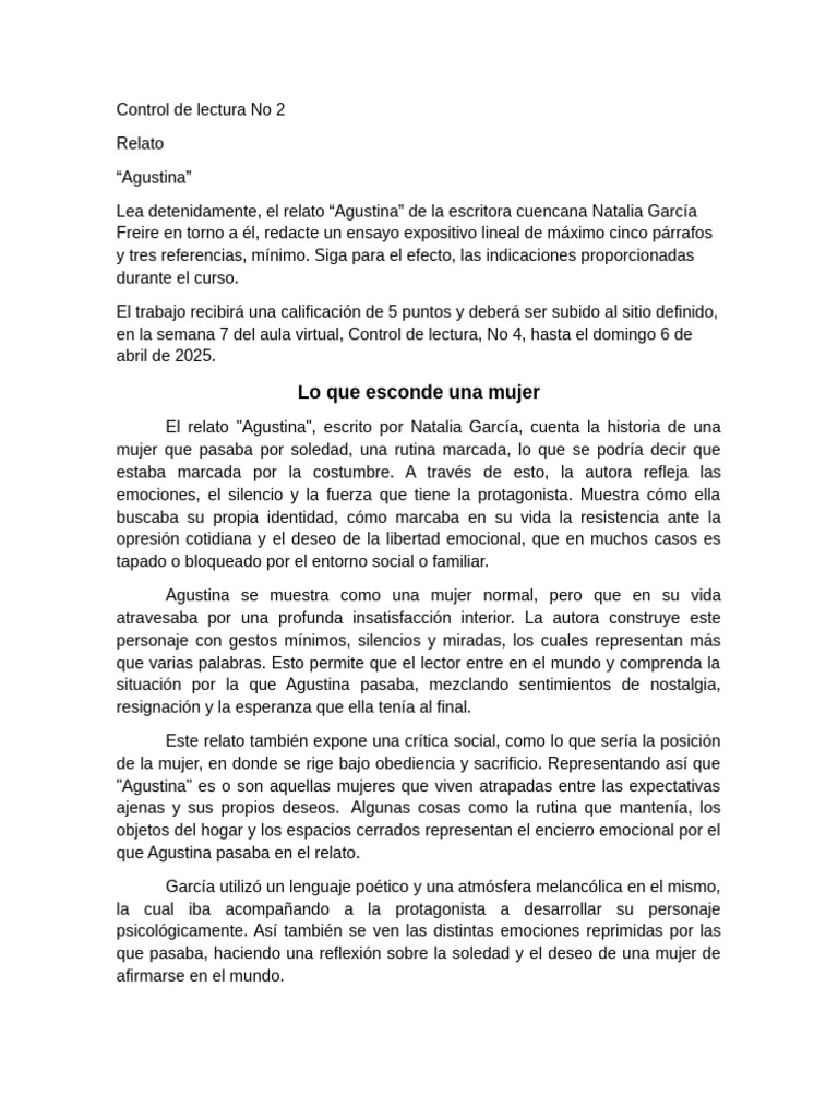 Control de Lectura No 2 | PDF