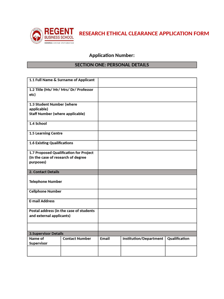 Research Ethics Application Form | PDF | Survey Methodology