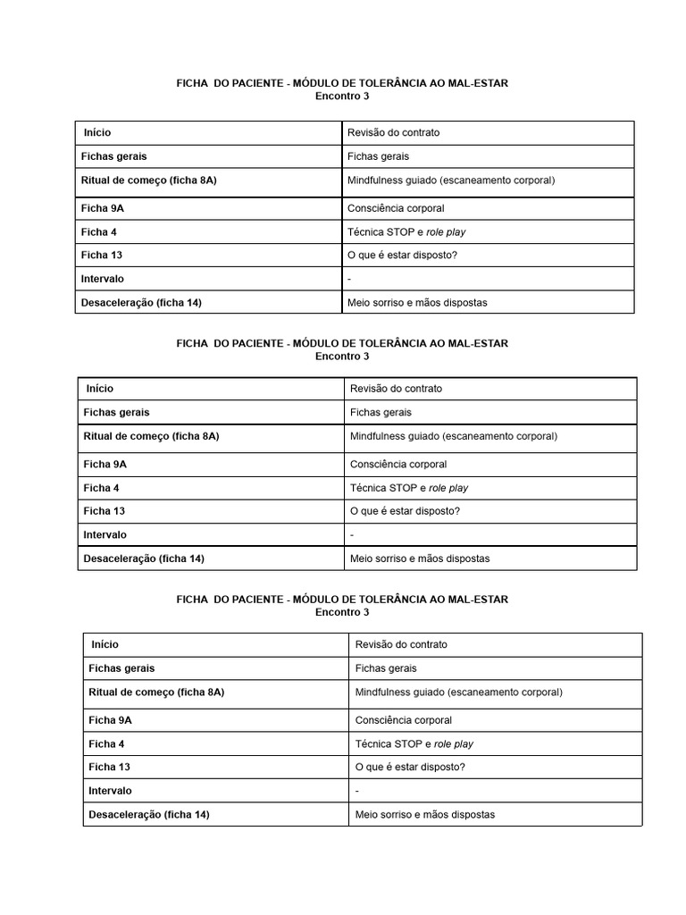 Módulo de Tolerância ao Mal-Estar | PDF