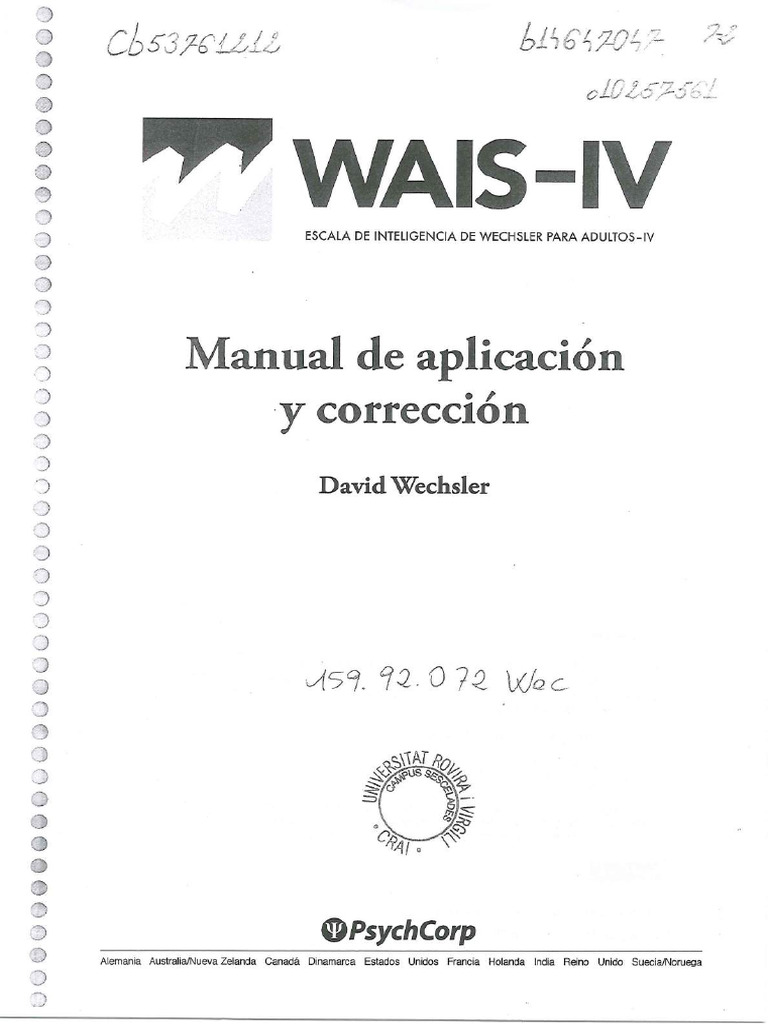 WAIS IV Manual Espana PDF Comprimido | PDF