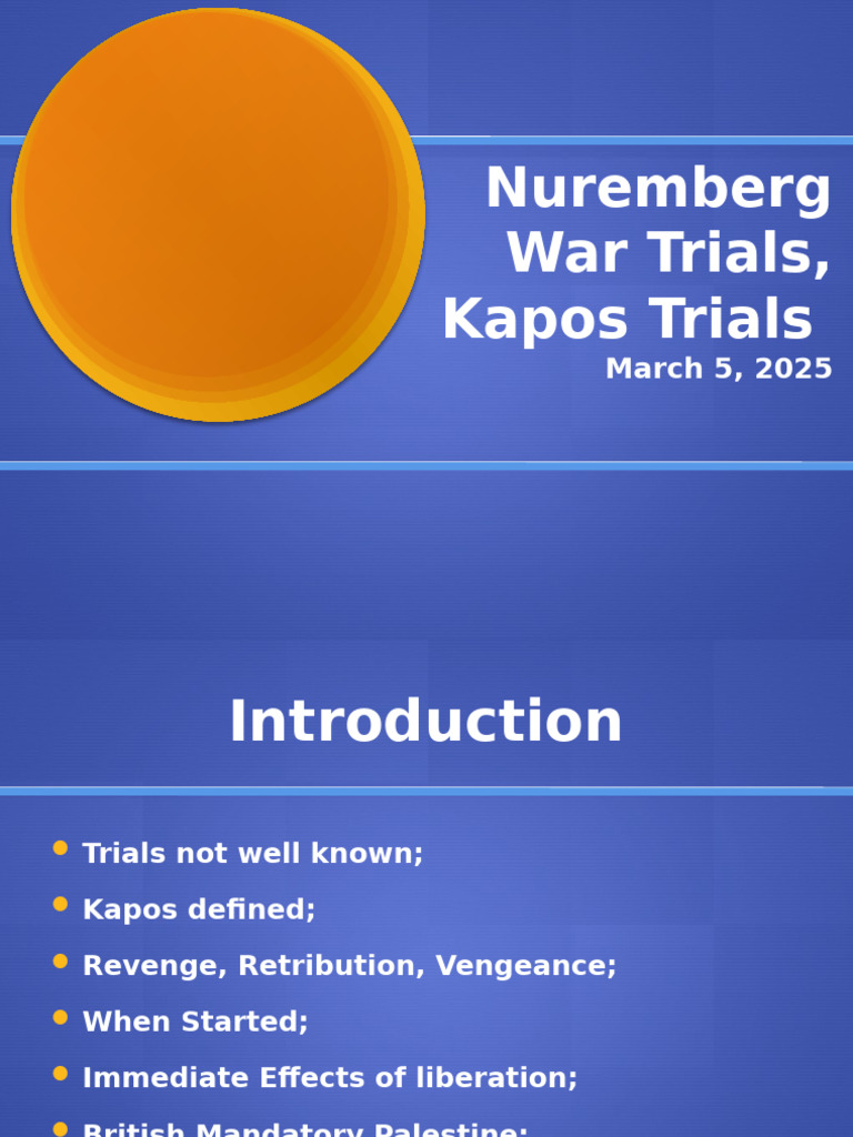 Kapo Trials: Justice and Retribution Post-Holocaust | PDF | The ...