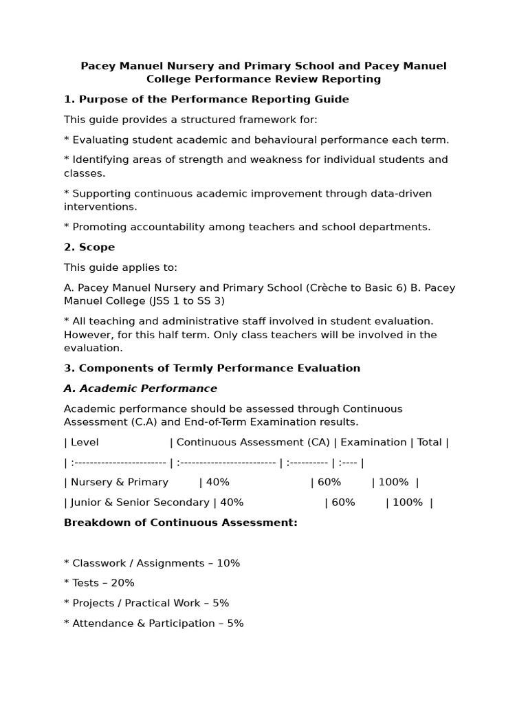 Pacey Manuel Nursery and Primary School and Pacey Manuel College ...