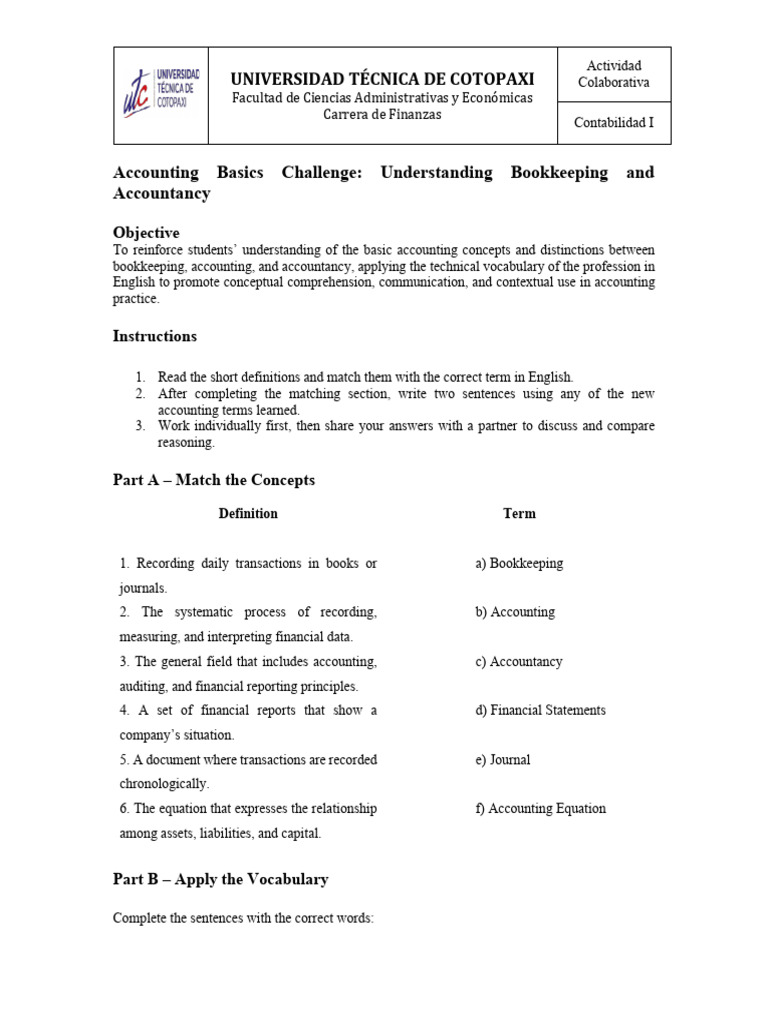 Activity Accounting Basics | PDF | Accounting | Bookkeeping