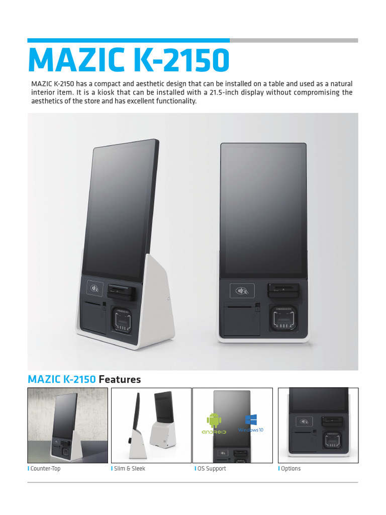 MAZIC K-2150 Kiosk Overview | PDF | Computer Architecture | Computing