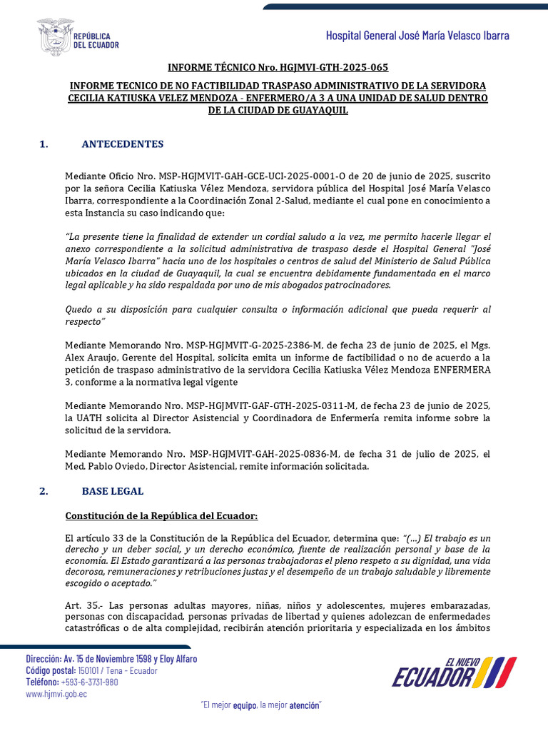 informe_tÉcnico_nro._hgjmvi-gth-2025-065_lcda_cecilia_velez-signed-signed | PDF | Enfermería ...