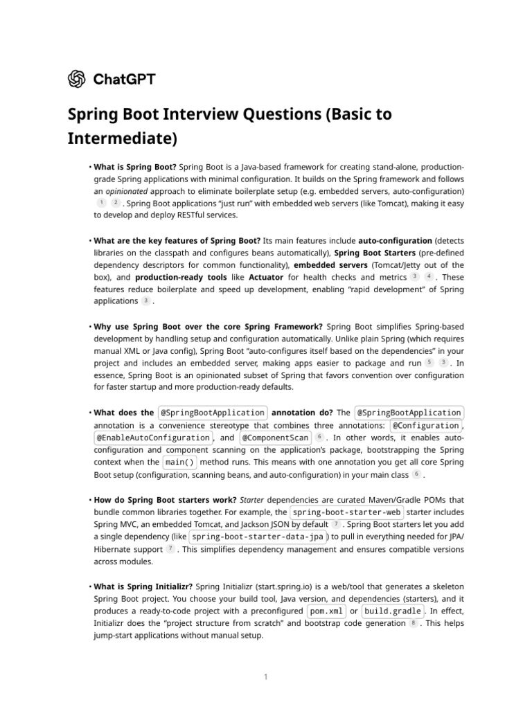 Spring Boot Interview Questions Guide | PDF | Database Transaction ...