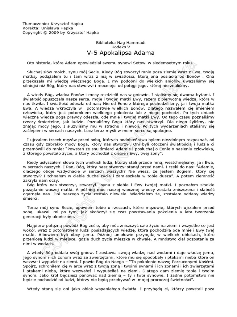 Apokalipsa Adama | PDF