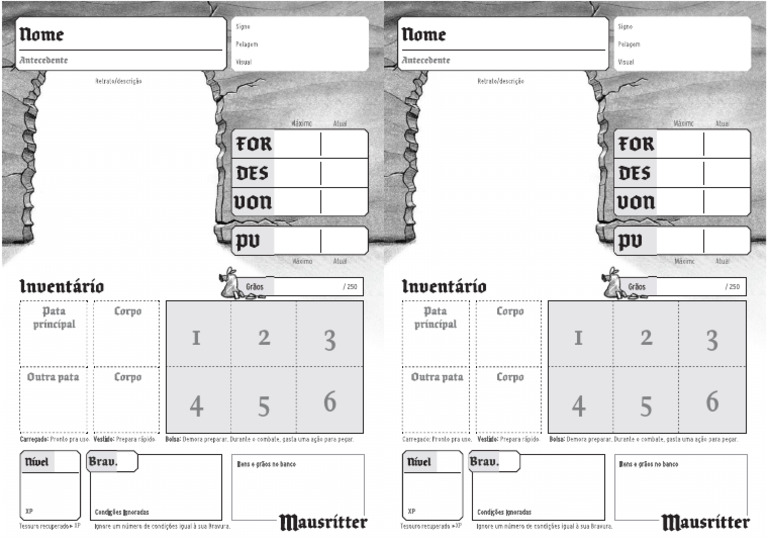 Mausritter - Ficha | PDF