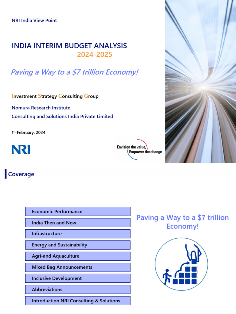Interim Budget Feb 2024 Synopsis by NRI Consulting | PDF | Government ...