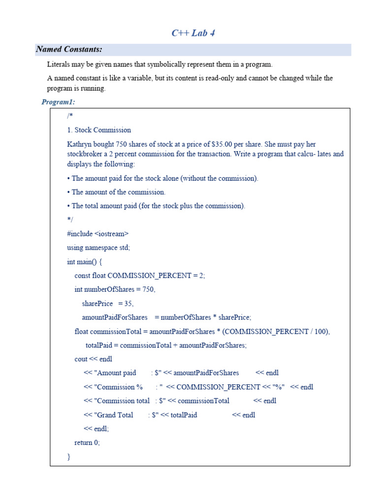 C++ Lab4 | PDF | Namespace | Software Engineering