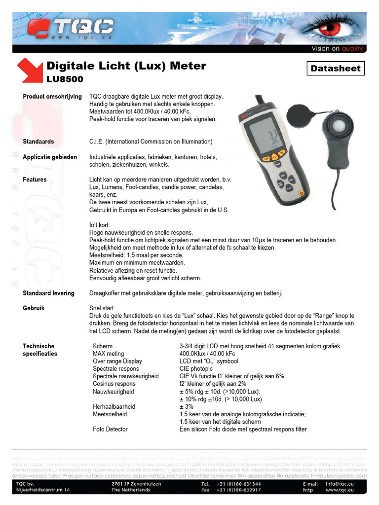 TQC Lux Meter | PDF