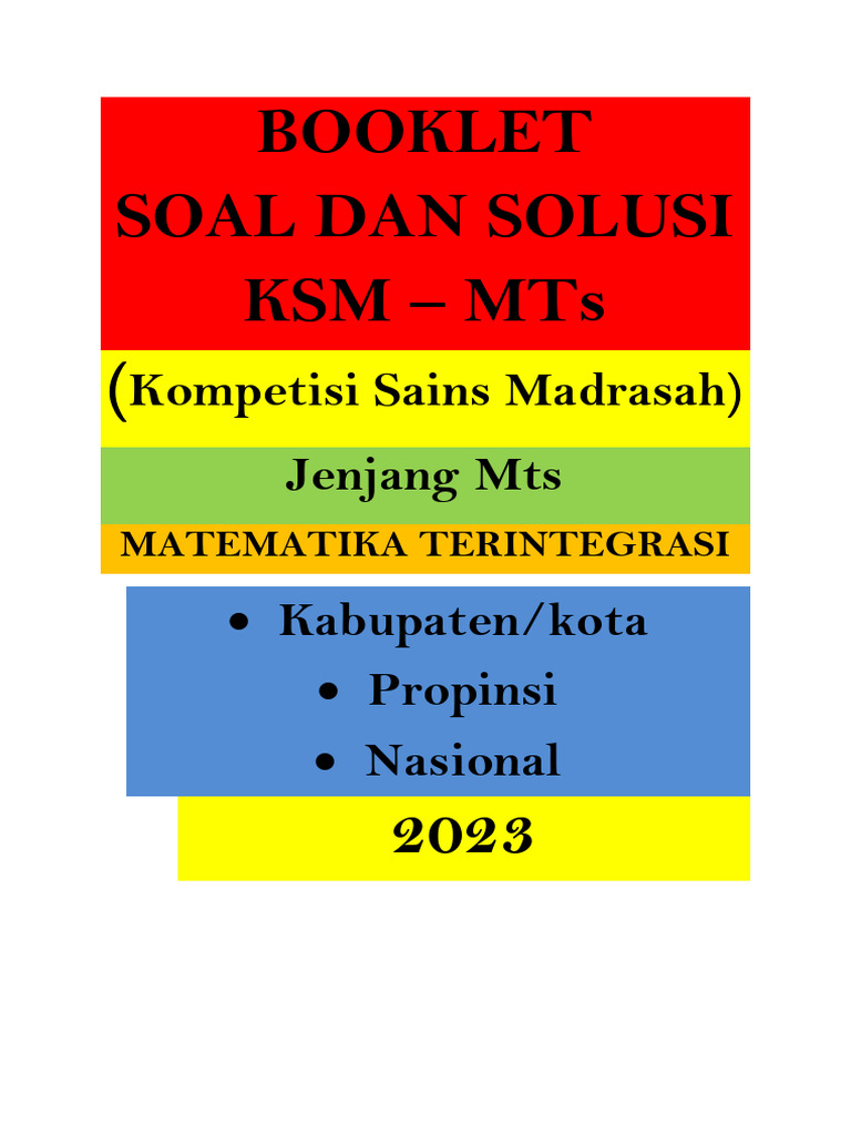 Booklet KSM - MTs Matematika Terintegrasi 2023 (New-Update) | PDF