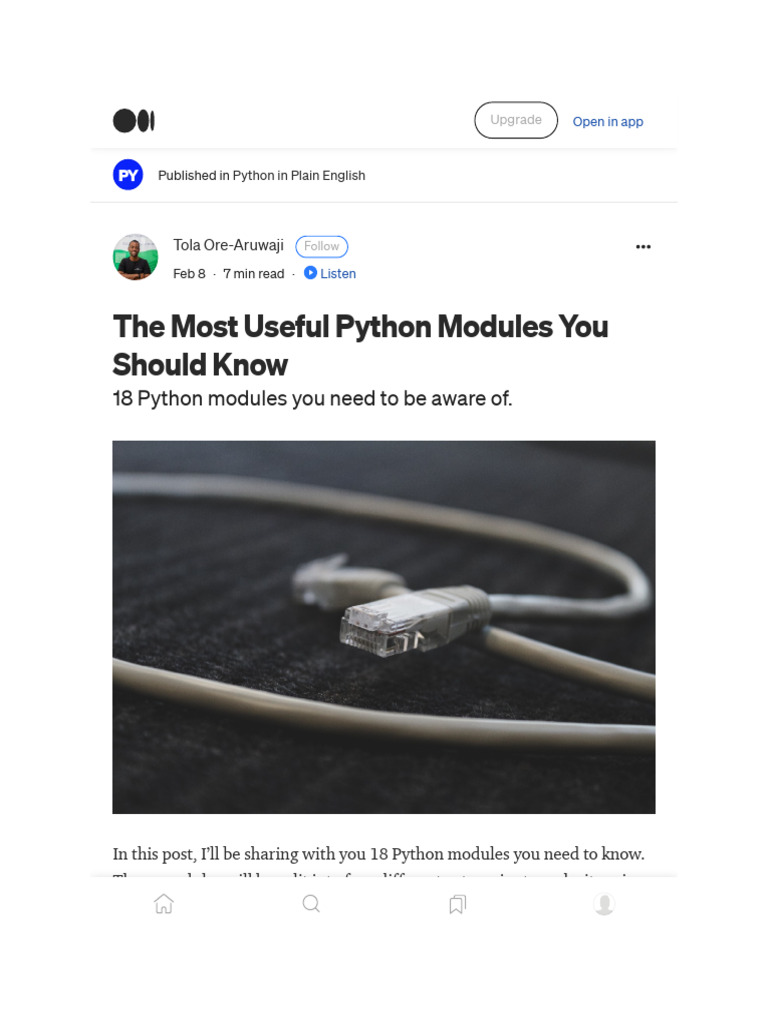 The Most Useful Python Modules You Should Know | PDF | Python (Programming Language) | Mobile App