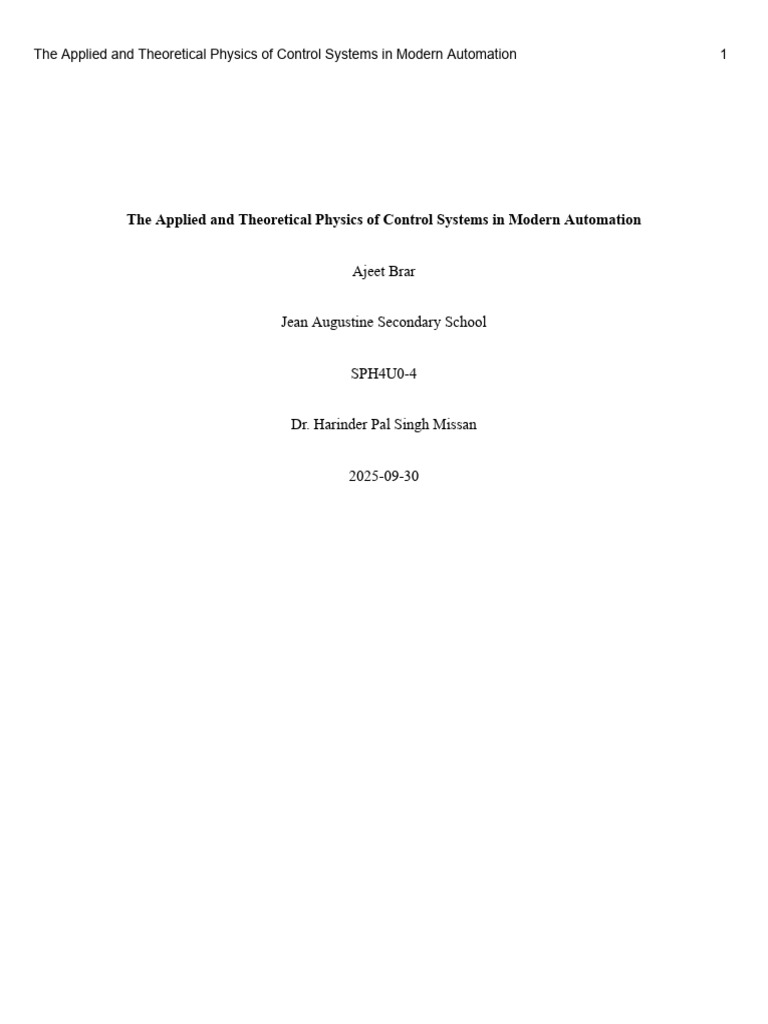 Physics Principles in Robotic Control Systems | PDF | Robotics | Force
