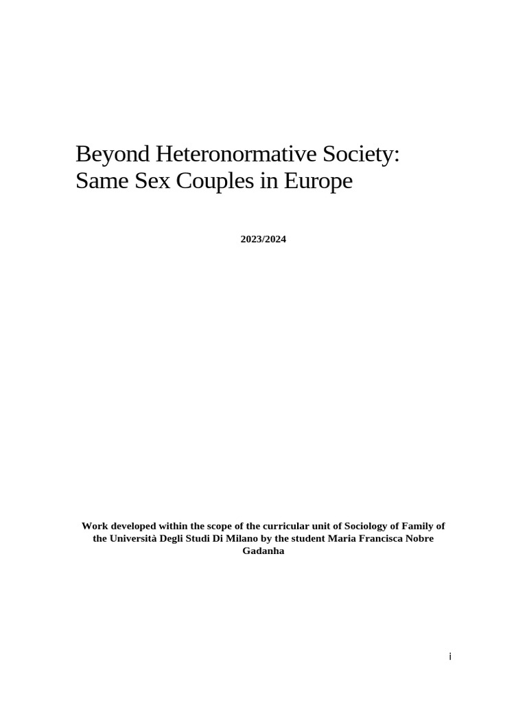 Beyond Heteronormative Society-Final | PDF | European Union | Human Rights