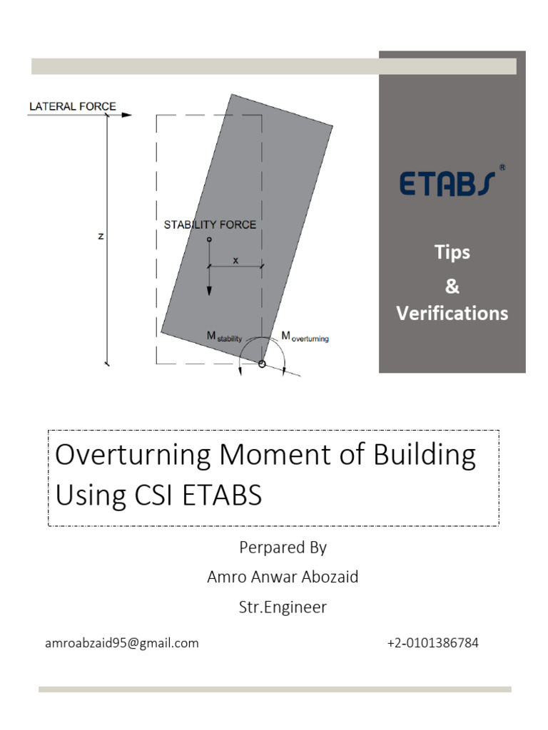 Overturning Moment of Building Using CSI ETABS PDF | PDF