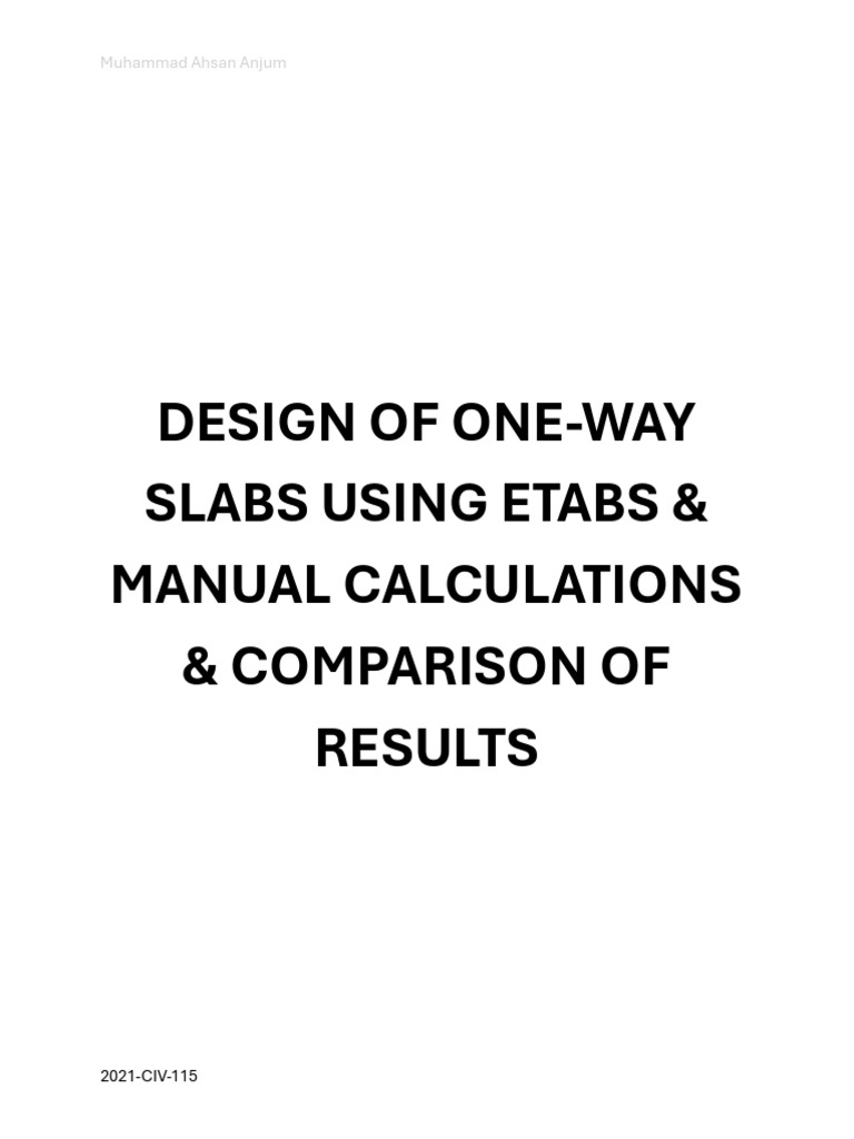 One-Way Slab Design with ETABS Guide | PDF | Beam (Structure) | Bending