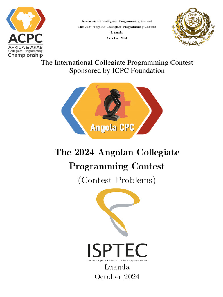 2024 ICPC Angolan Contest Problems | PDF | Prime Number | Numbers