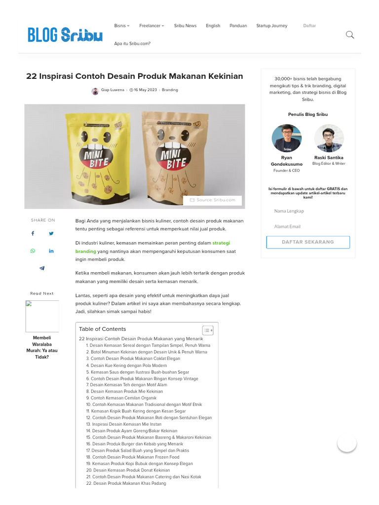 Inspirasi Desain Produk Makanan Ringan | PDF