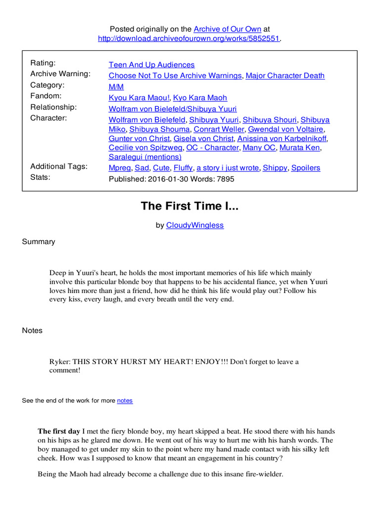 The First Time I | PDF