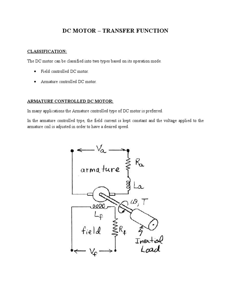 DC Motor Transfer Function | PDF | Science & Mathematics | Technology ...