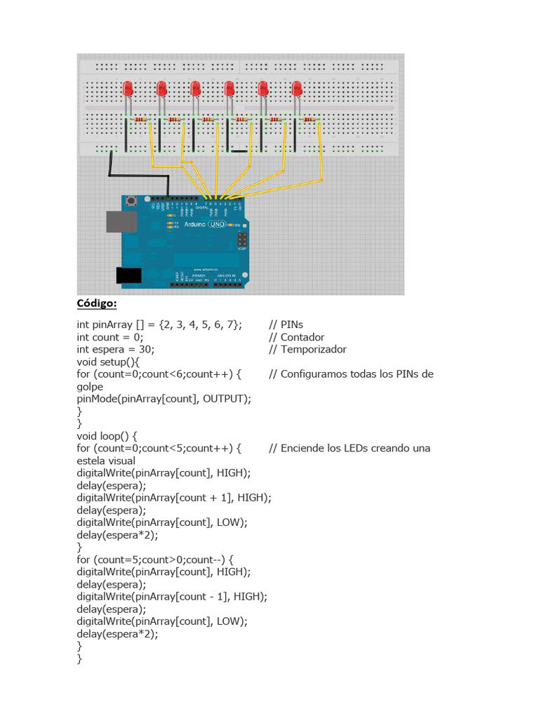 Coche Fantástico: Código Arduino LED | PDF