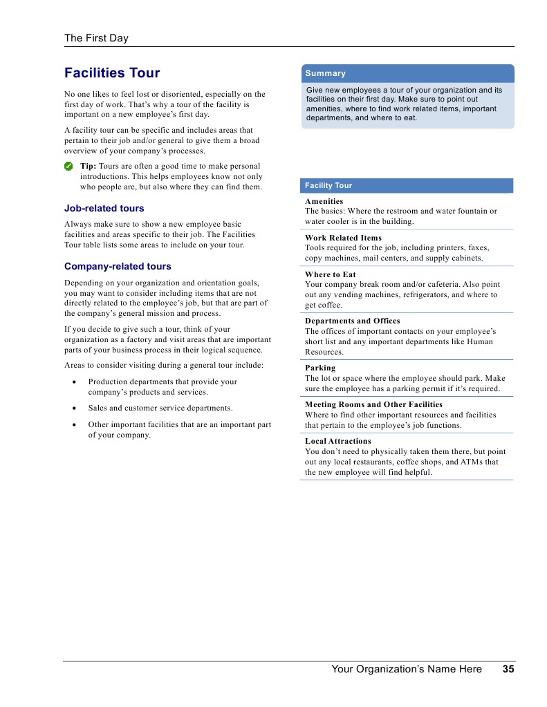 Employee Orientation Facilities Tour | PDF | Employment | Economics