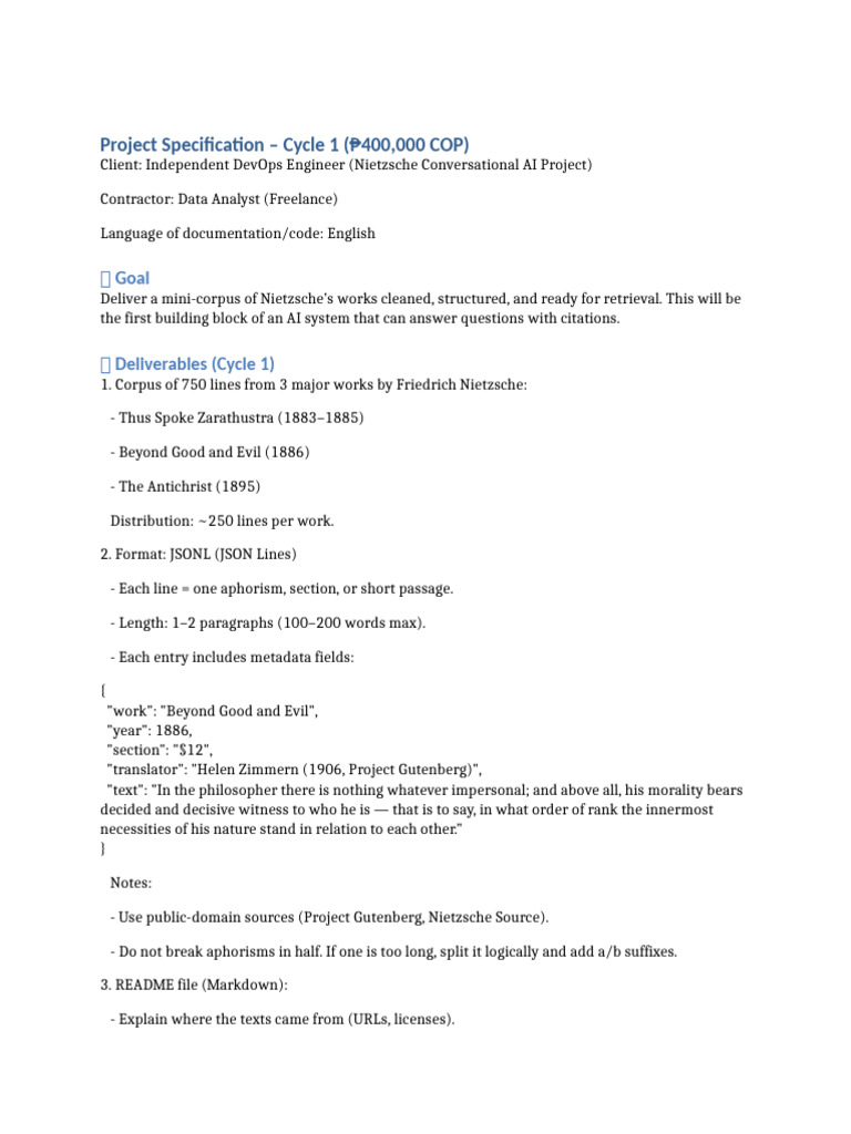 Nietzsche AI Corpus Project Specs | PDF | Beyond Good And Evil ...
