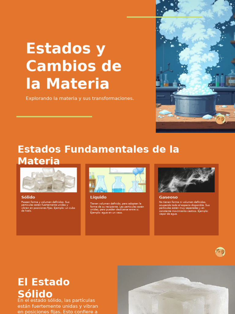 Estados y Cambios de la Materia | PDF | Gases | Líquidos