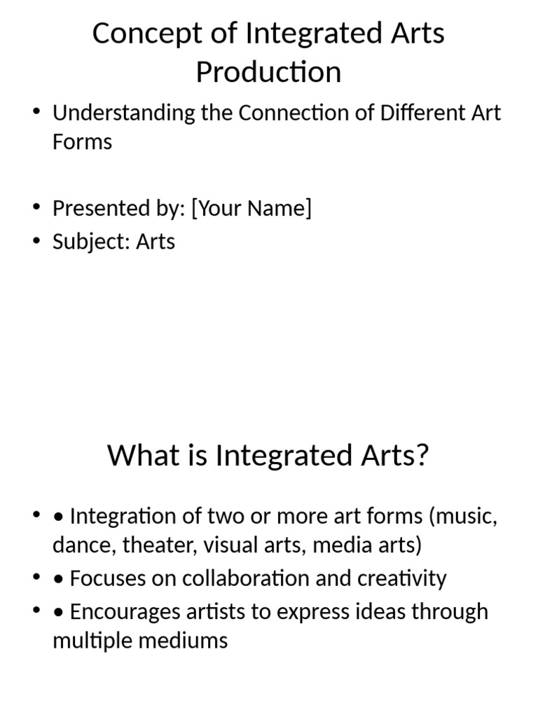 Concept of Integrated Arts Production | PDF